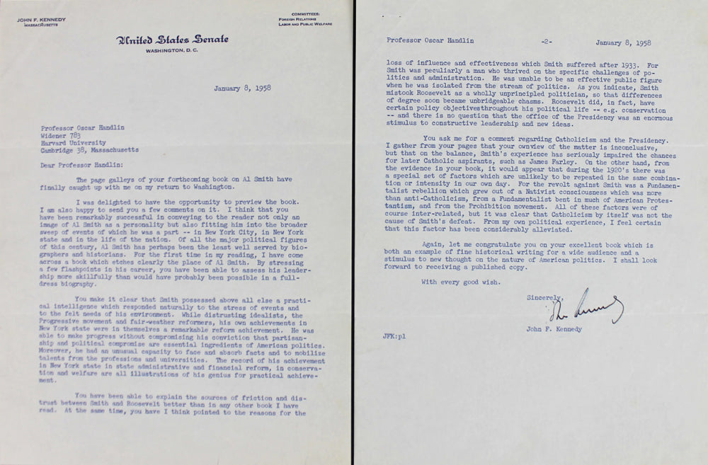 Rare JFK Hand-Signed Letter: A Unique Auction Offering – MJB Memorabilia