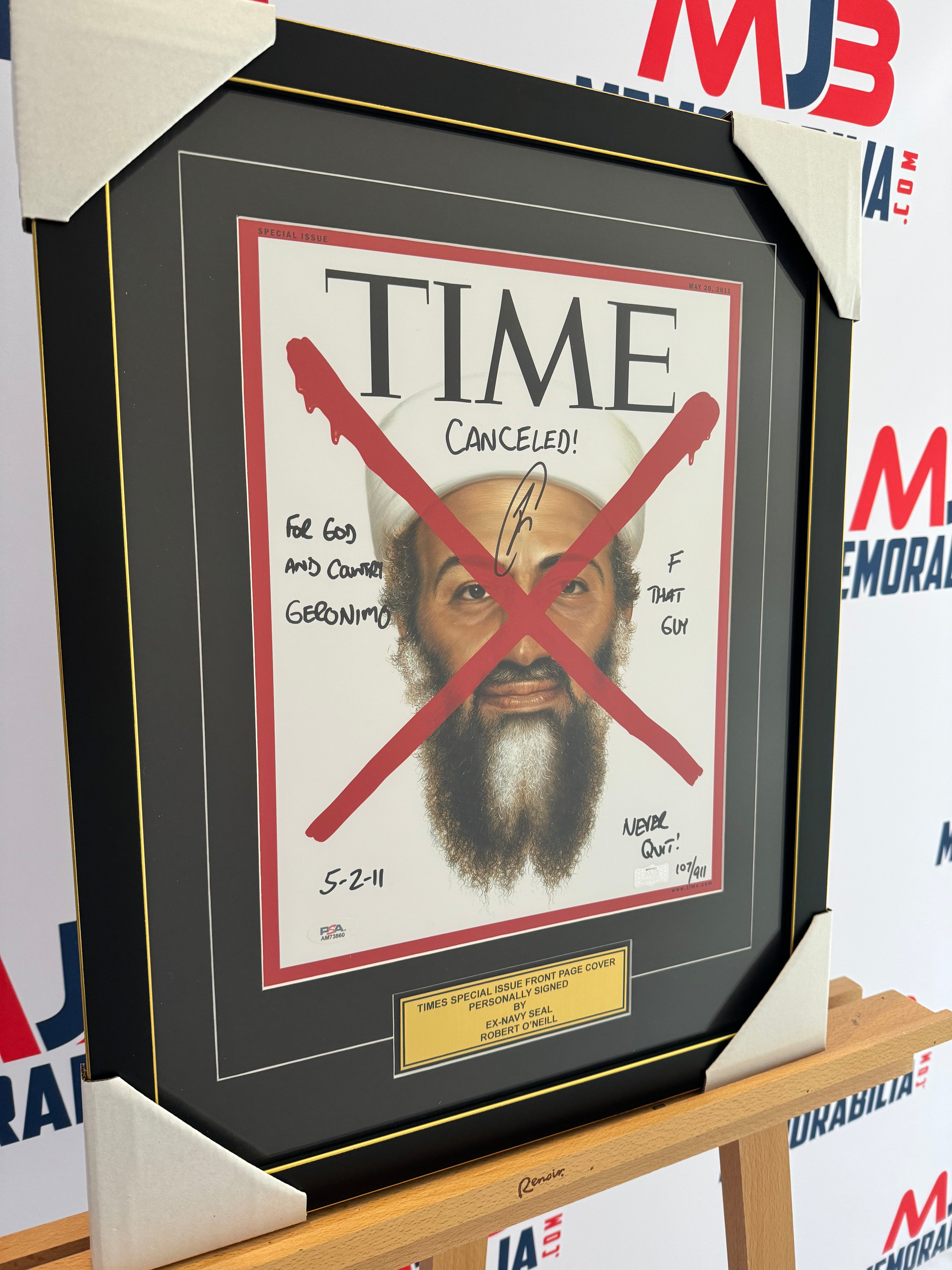 Robert O’Neill Signed Time Magazine with 5 Inscriptions US Navy Seal P ...